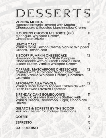 Our Menu - Verona Inspired Italian | Casual Food & Craft Cocktails