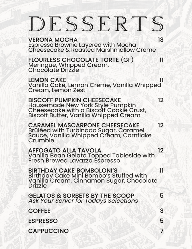 Our Menu - Verona Inspired Italian | Casual Food & Craft Cocktails