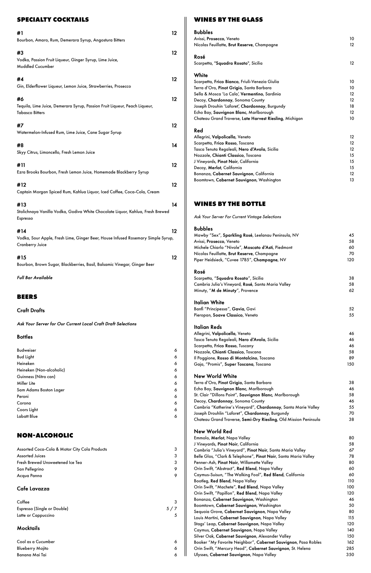 Our Menu – Verona Inspired Italian